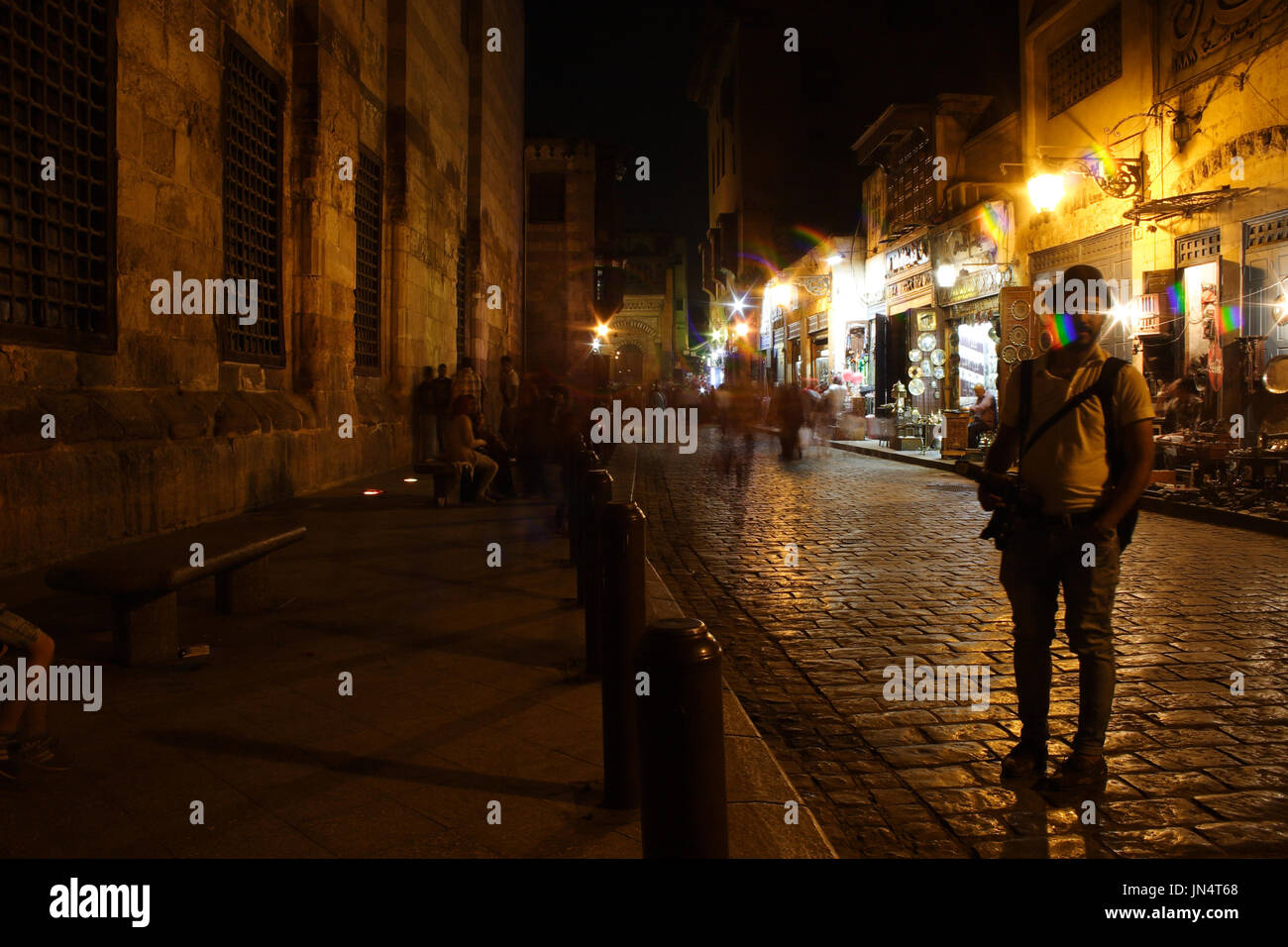 Al Moaz Street, at night Stock Photo - Alamy