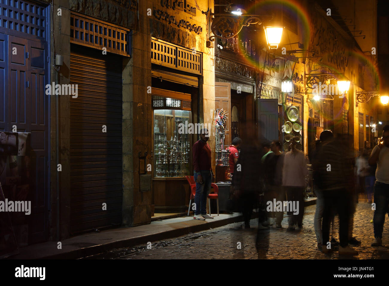 Al Moaz Street, at night Stock Photo - Alamy