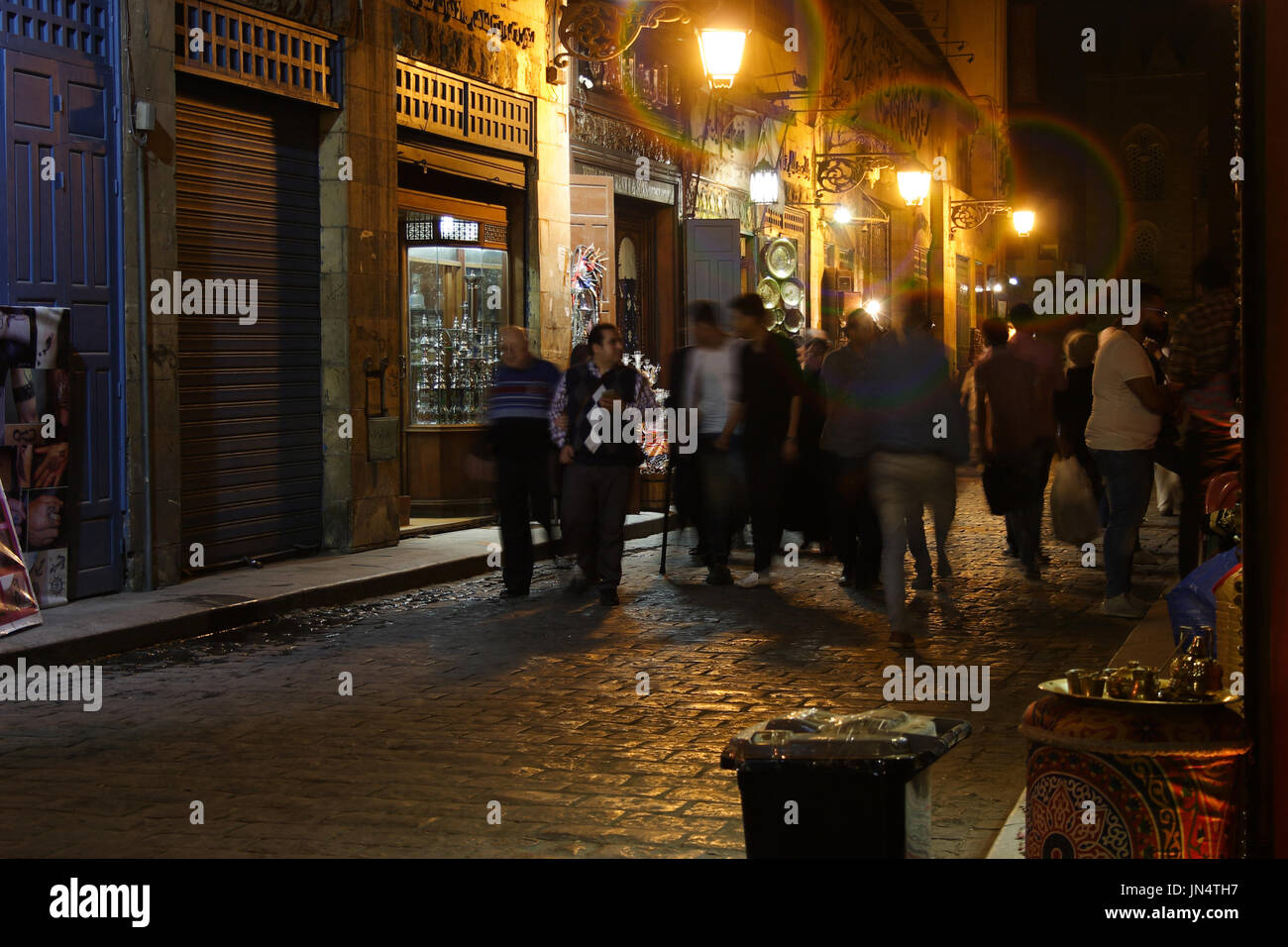 Al Moaz Street, at night Stock Photo - Alamy