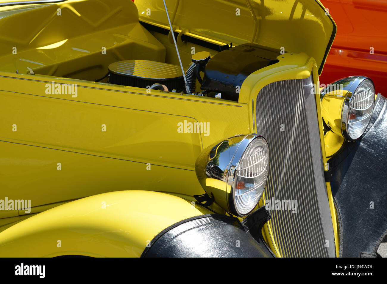 Yellow Vintage Car Stock Photo - Alamy