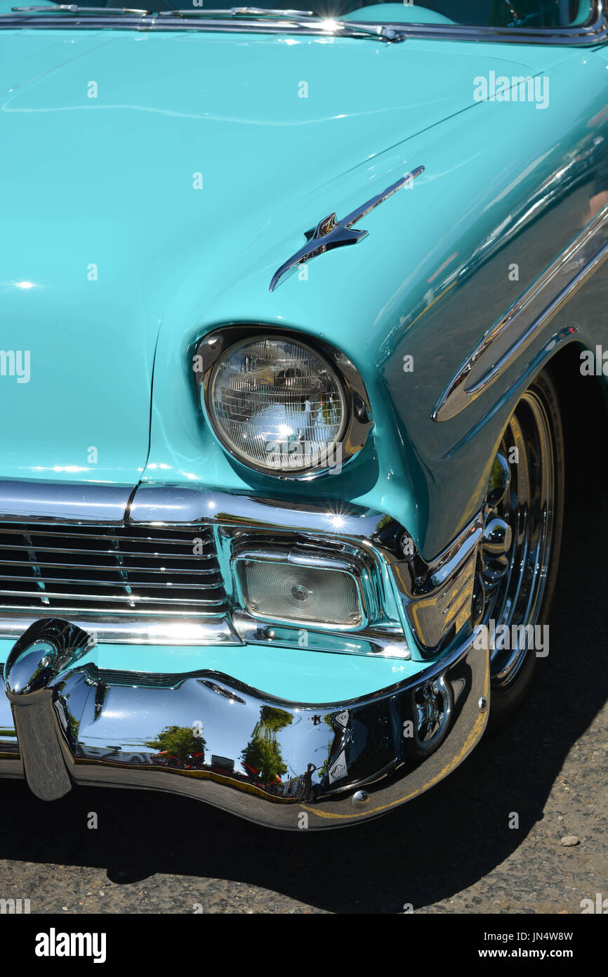 Light Blue Vintage Car Stock Photo - Alamy