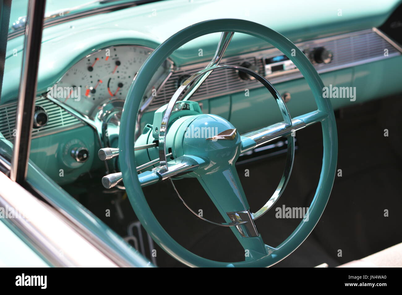 Light Blue Vintage Car High Resolution Stock Photography and Images - Alamy