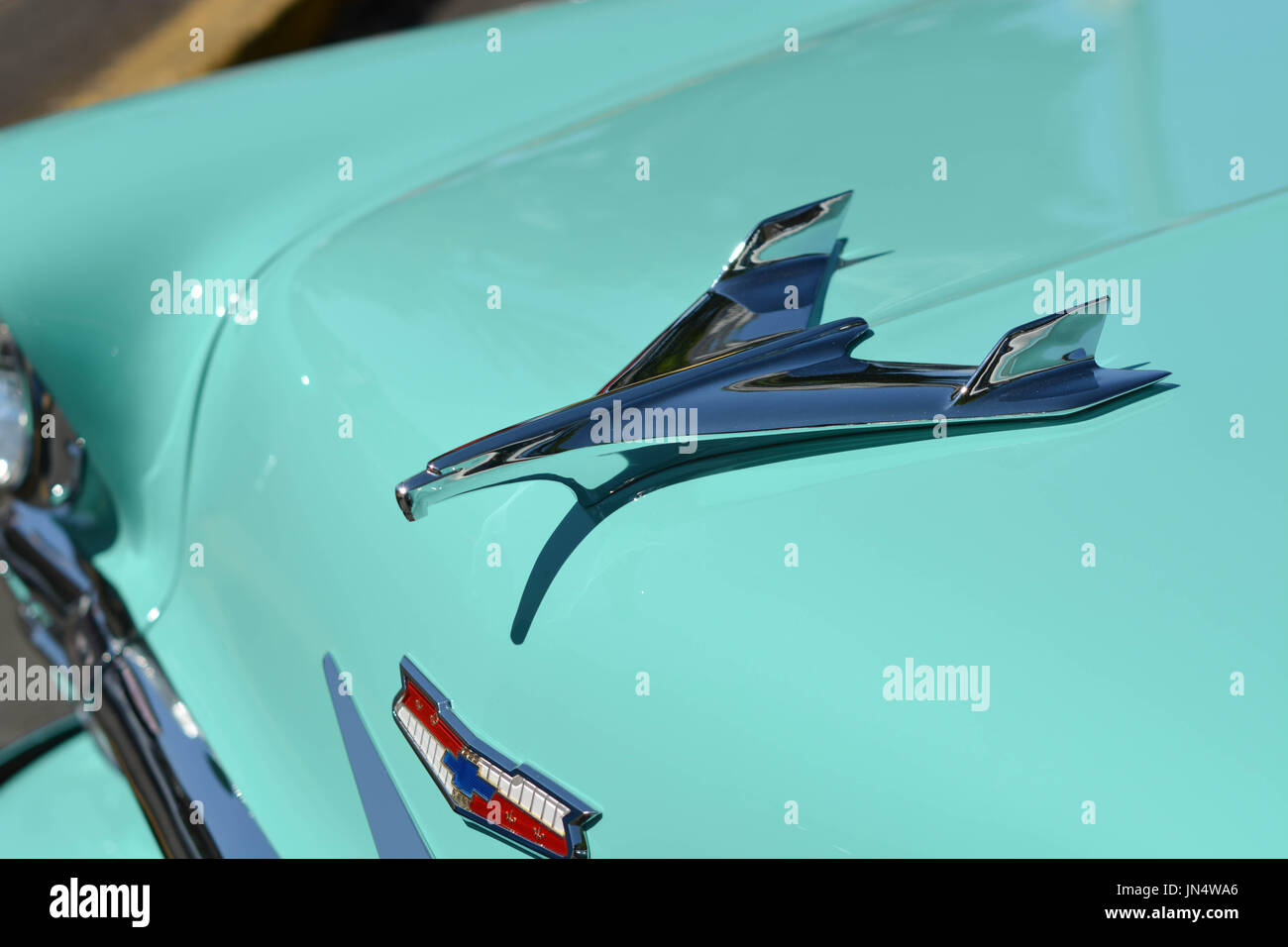 Light Blue Vintage Car Stock Photo - Alamy