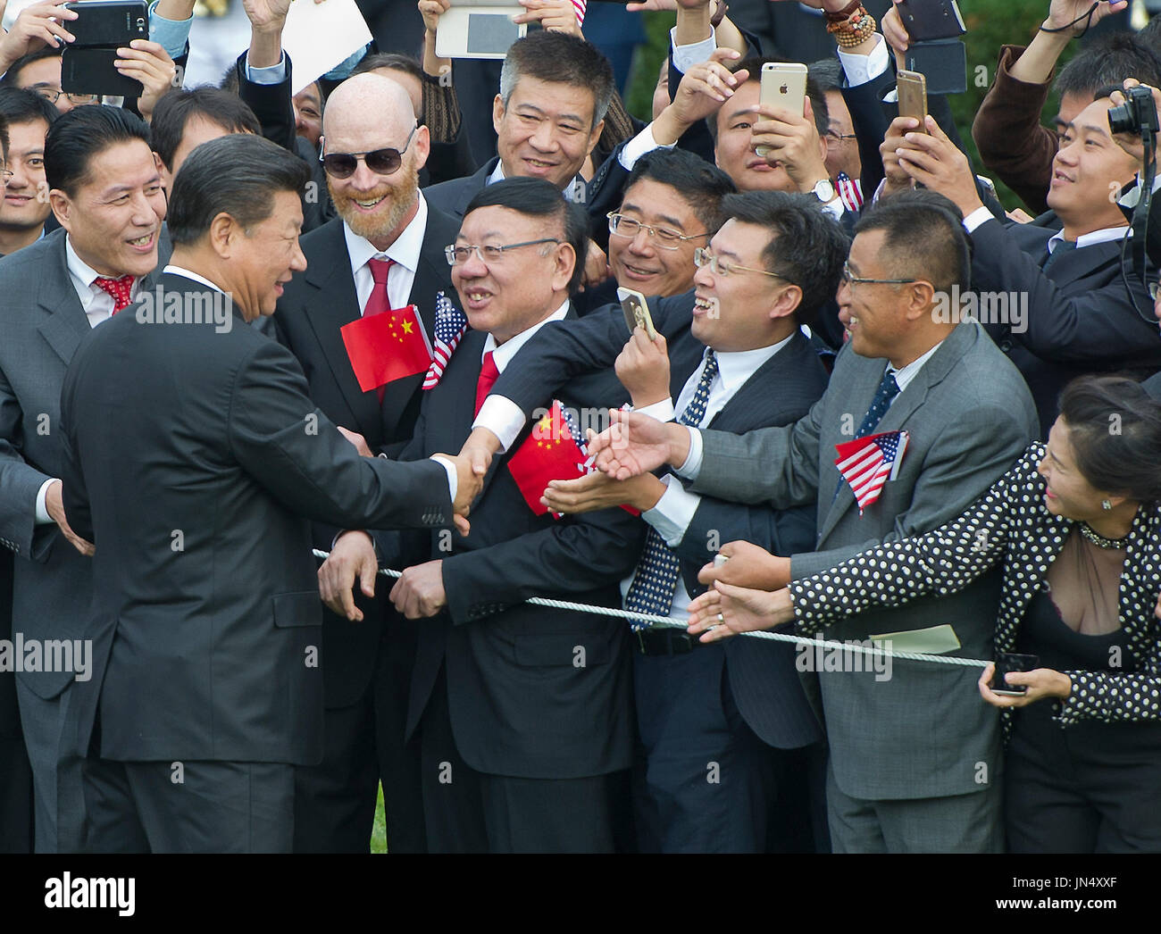 President XI Jinping of China greets guests during an official State ...