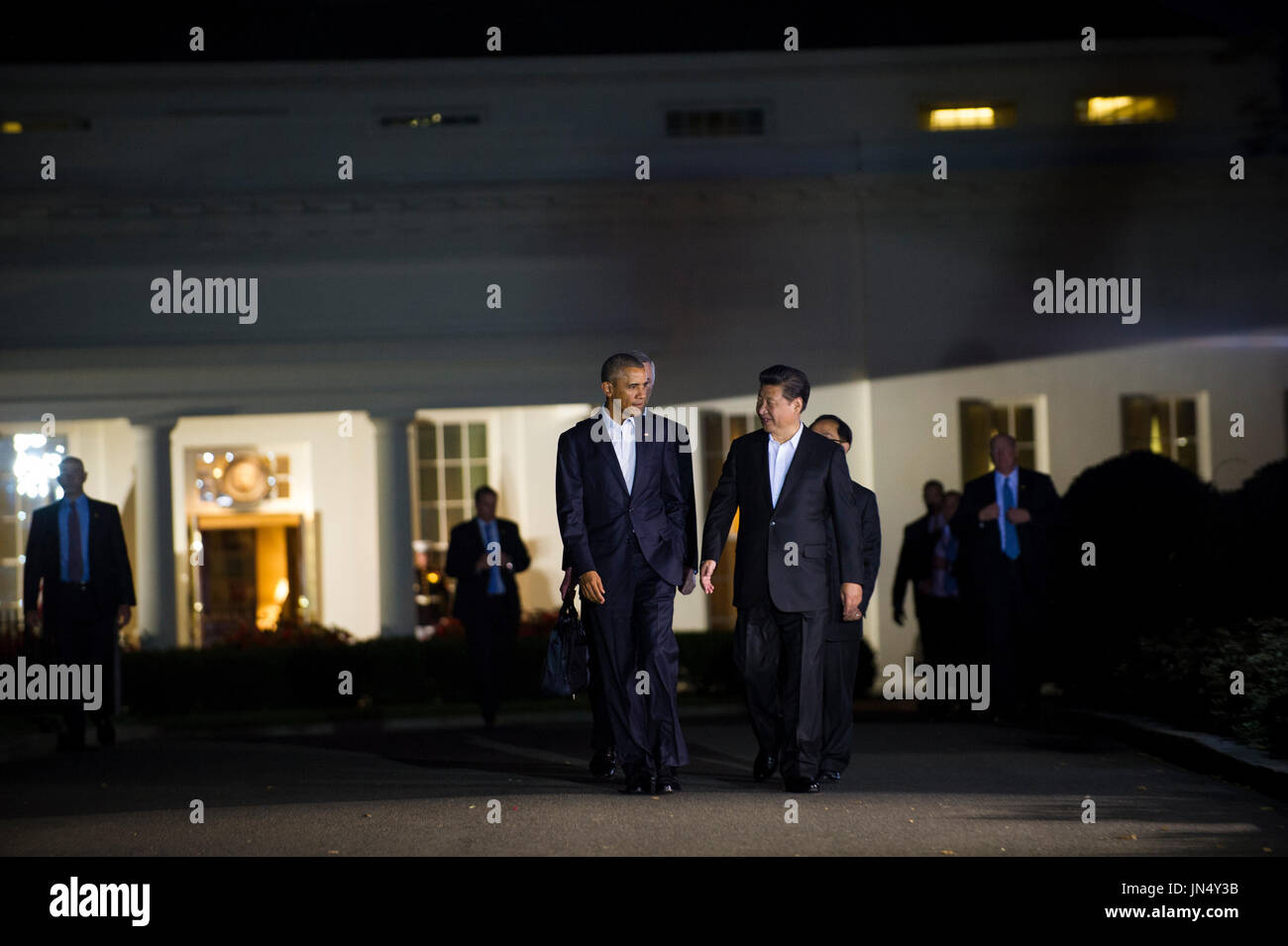 United States President Barack Obama (left) walks with President of the ...