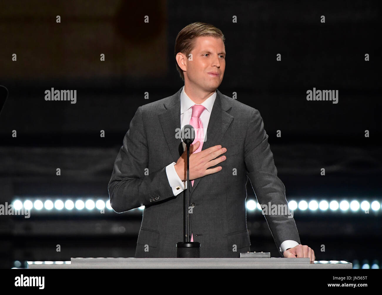 Eric Trump makes remarks at the 2016 Republican National Convention ...