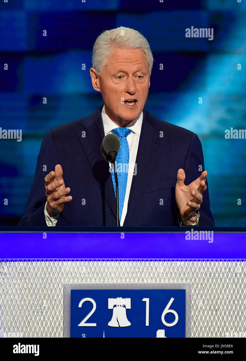 Former United States President Bill Clinton makes remarks during the ...