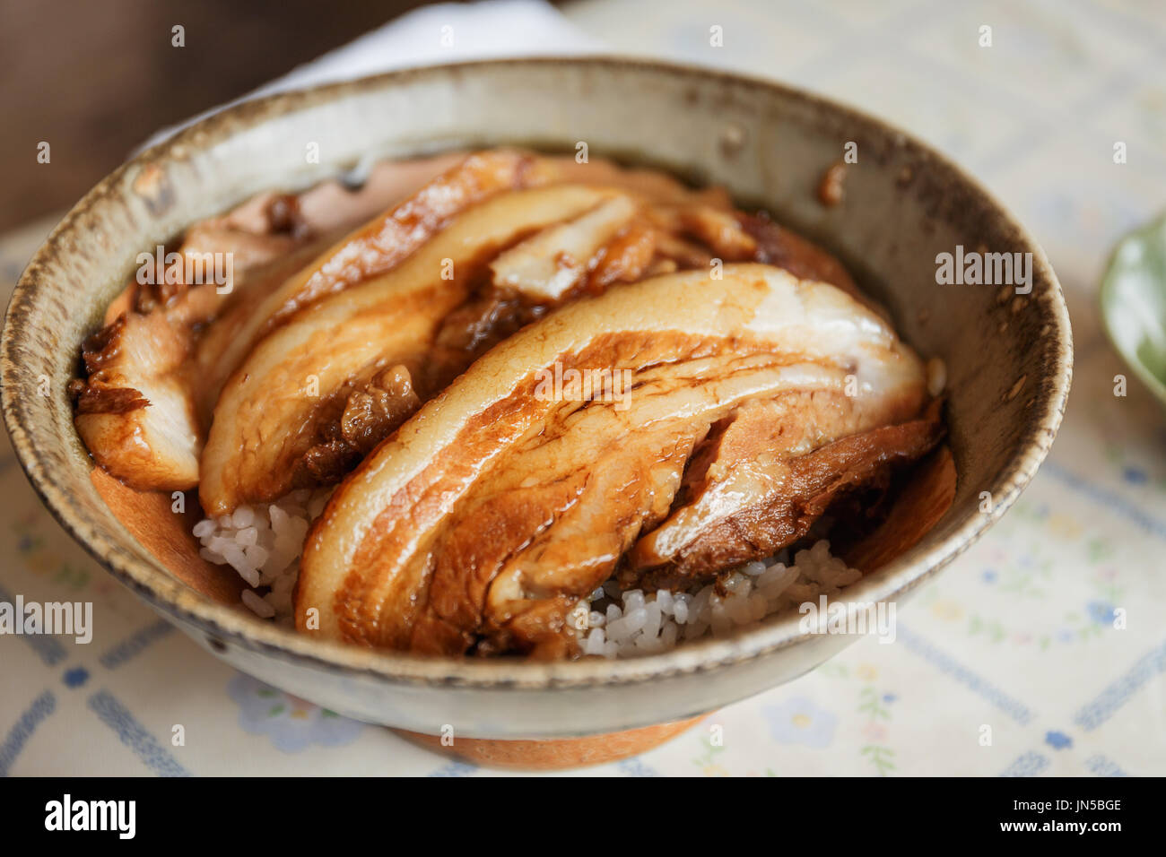 Japanese ham with rice Stock Photo - Alamy