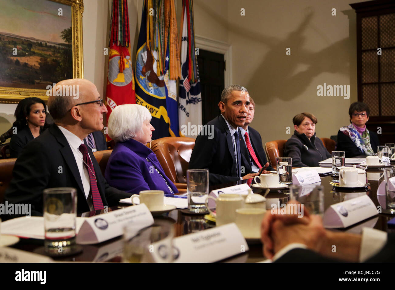 US President Barack Obama speaks to the press after a meeting with ...