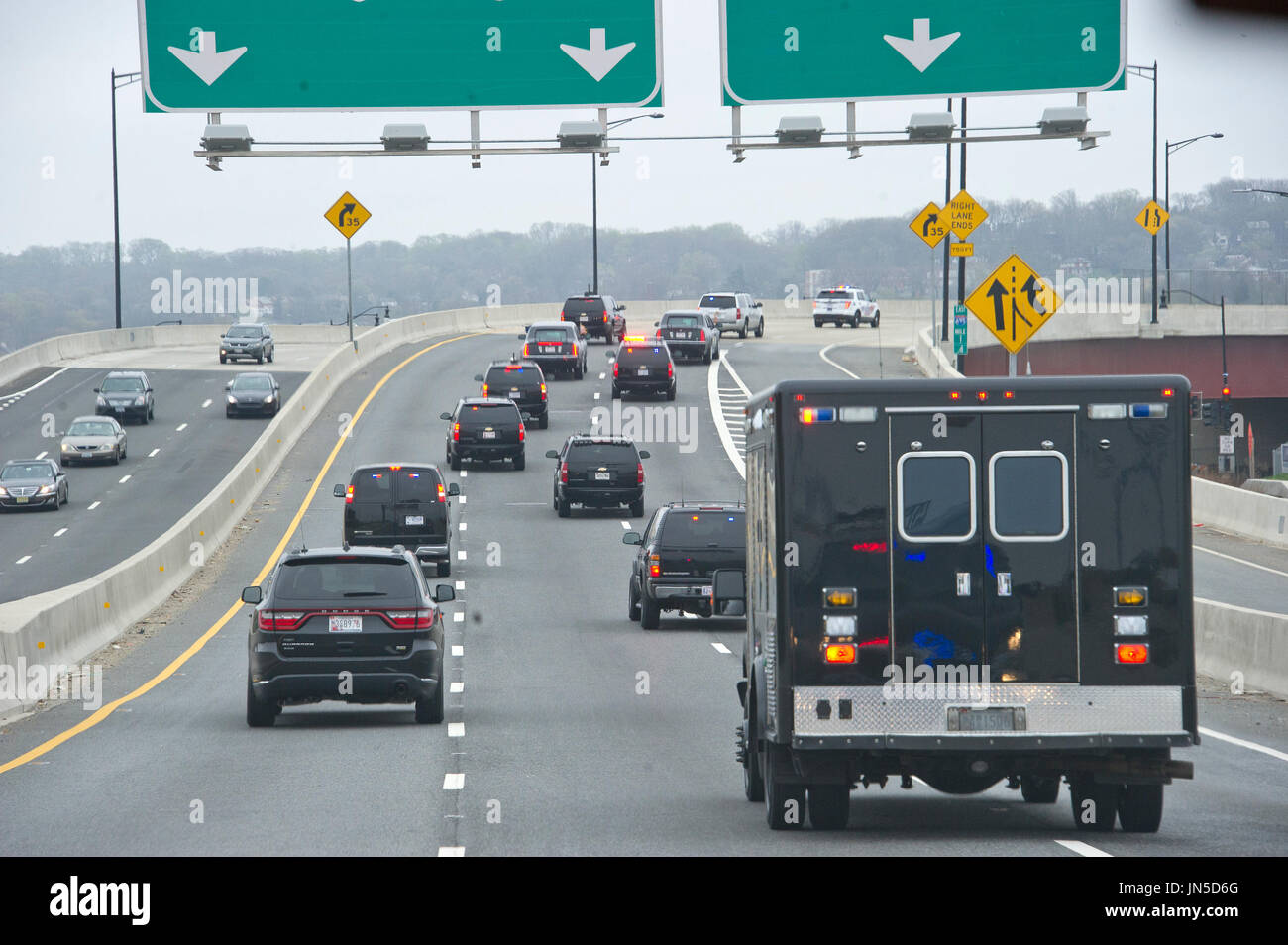Presidential motorcade en route to the historic Alfred Street Baptist ...