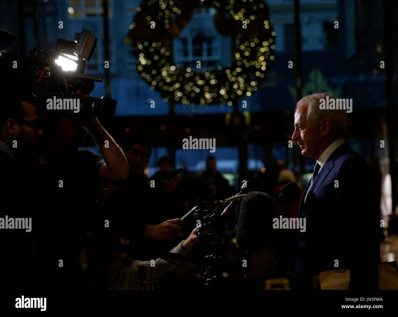 United States Senator Bob Corker (Republican of Tennessee) speaks to ...
