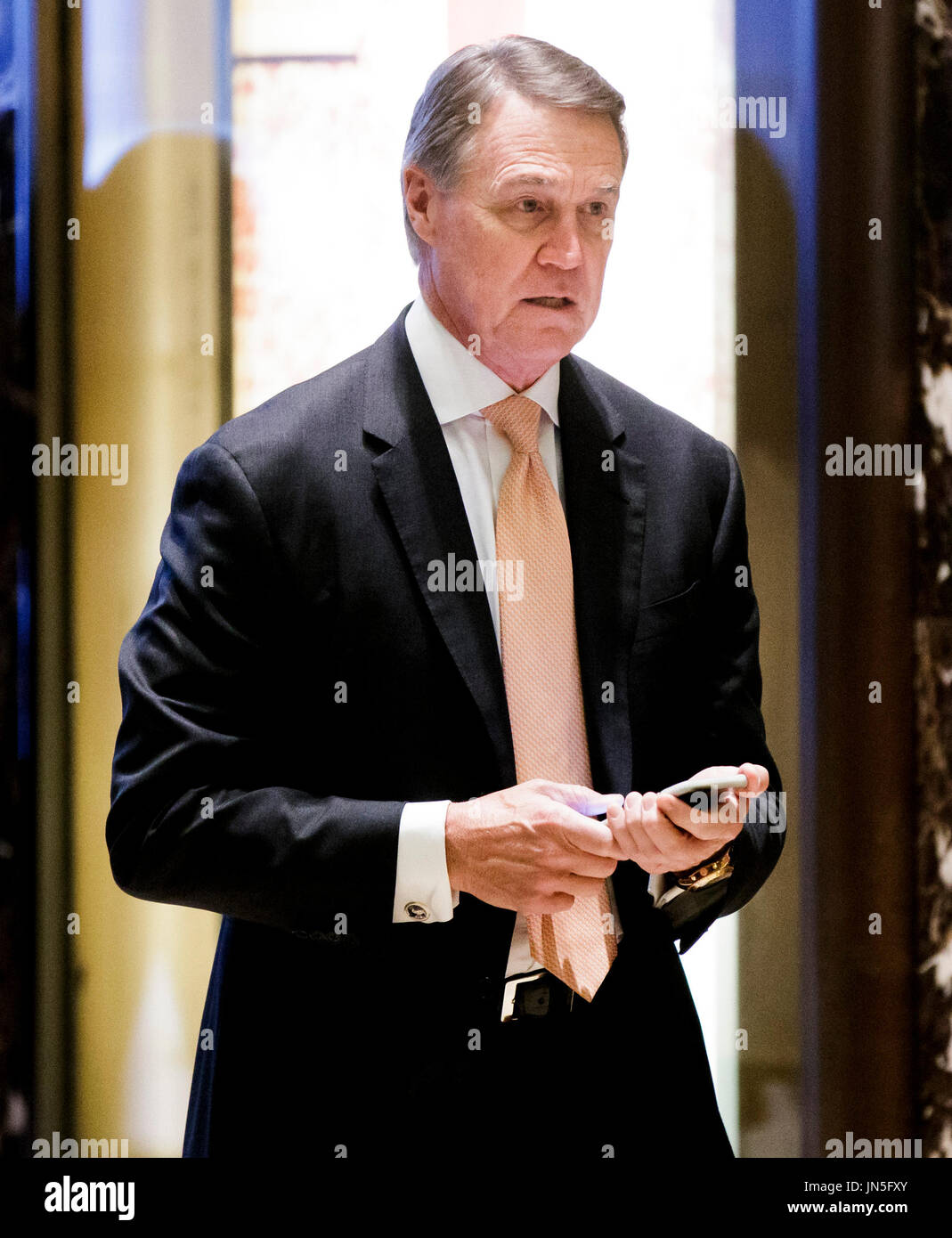 United States Senator David Perdue (Republican of Georgia), center ...
