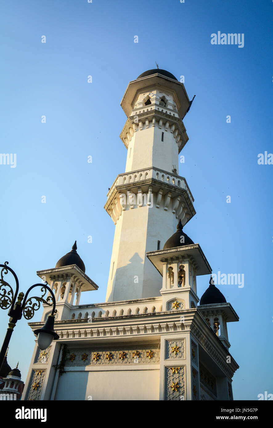 Main tower of mosque in Penang, Malaysia. Penang is a Malaysian state ...