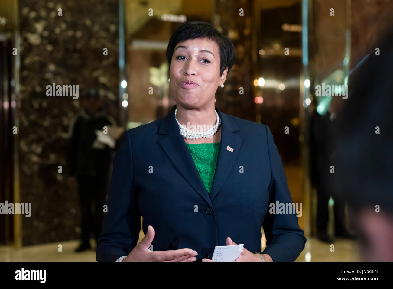 Mayor Muriel Bowser (Democrat of Washington, DC) speaks with members of ...