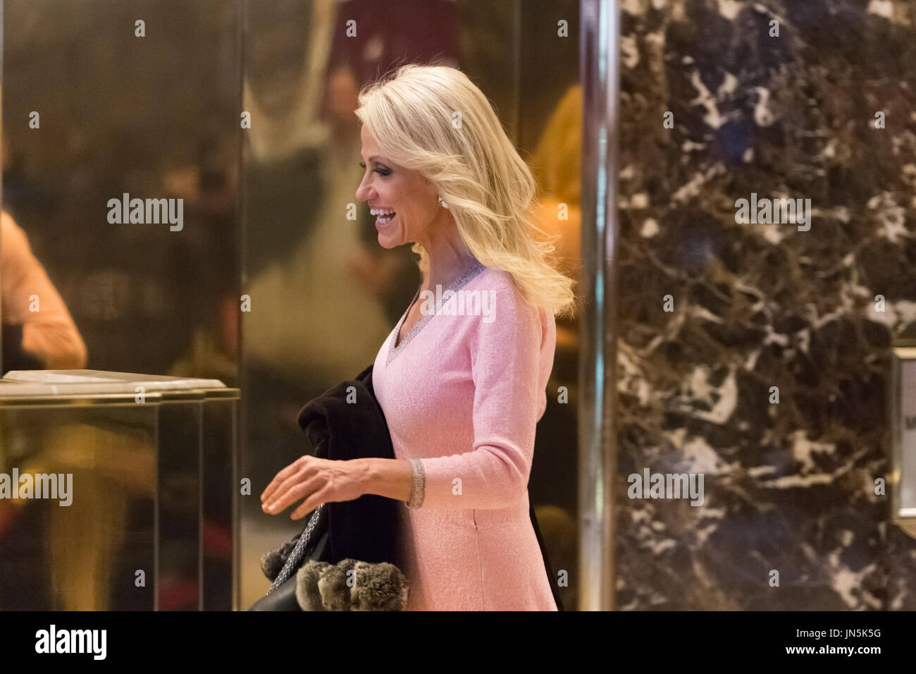 Kellyanne Conway is seen in the lobby of Trump Tower in New York, NY ...