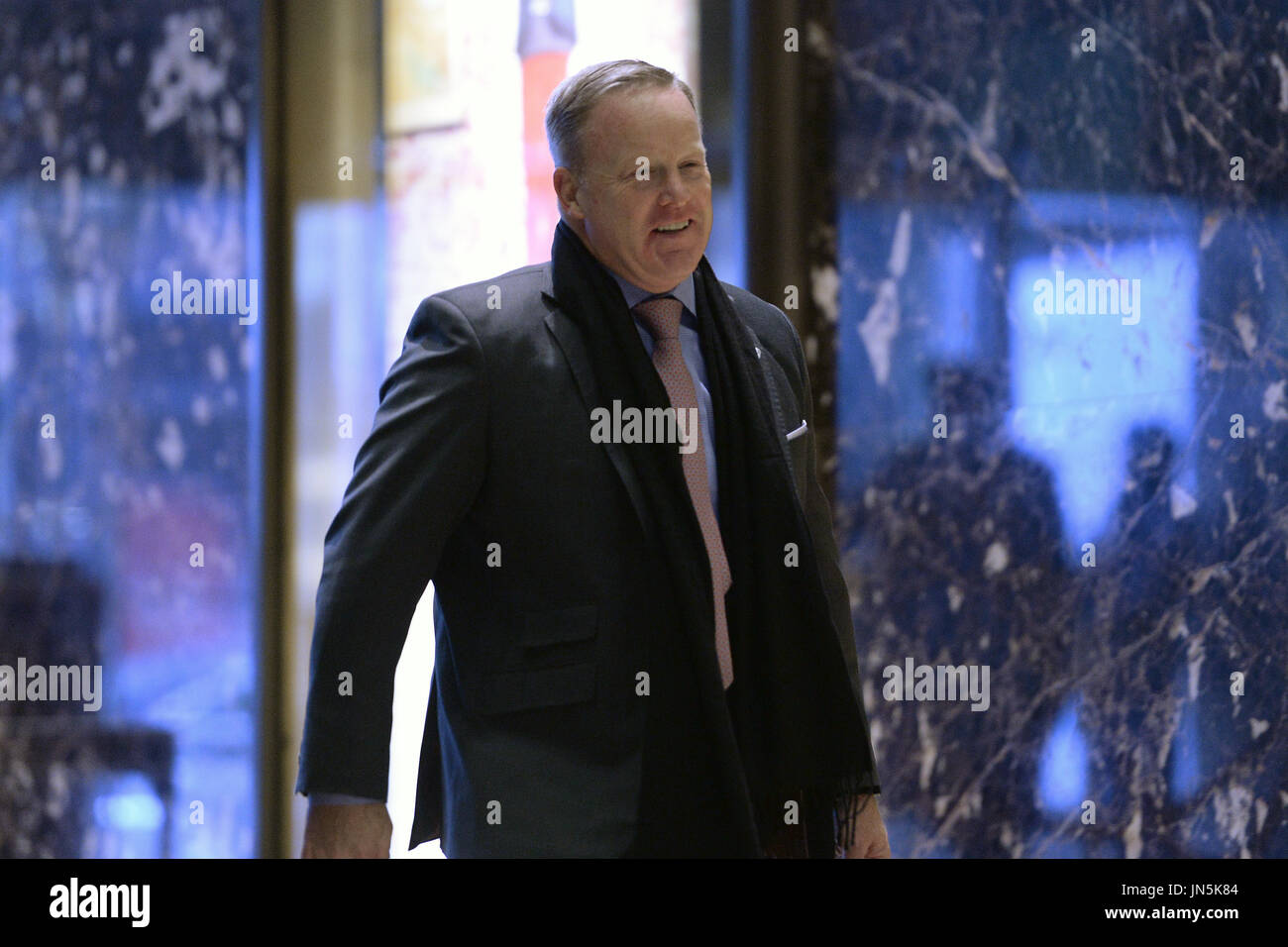 Sean Spicer, incoming White House Press Secretary, is seen arriving in ...
