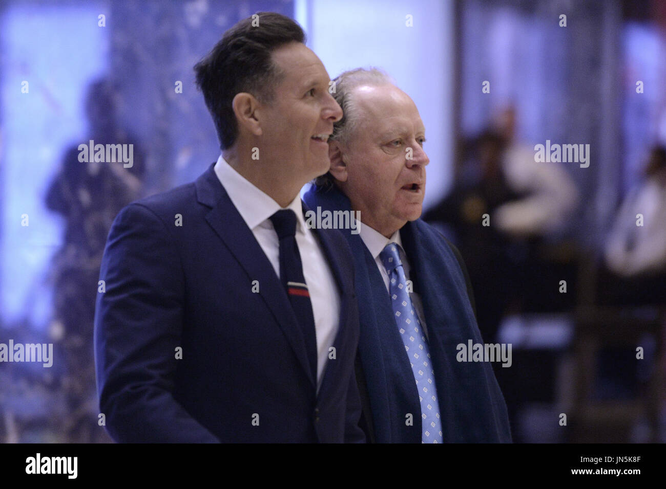 Television producer Mark Burnett arrives in the lobby of the Trump ...