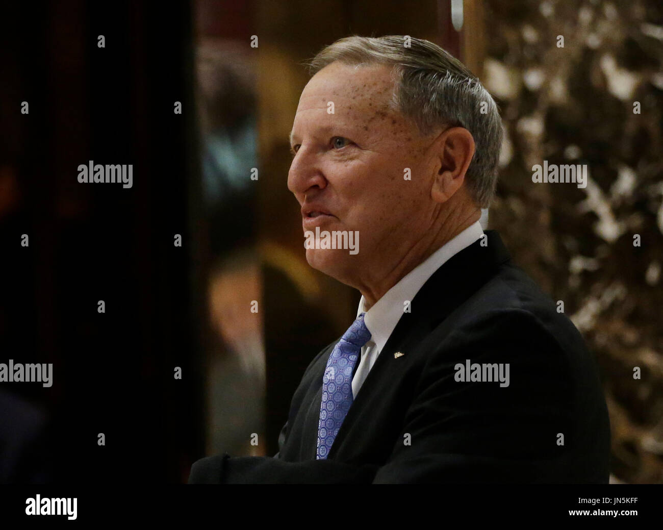 Stuart Witt stands near the elevators when he arrives at Trump Tower on ...
