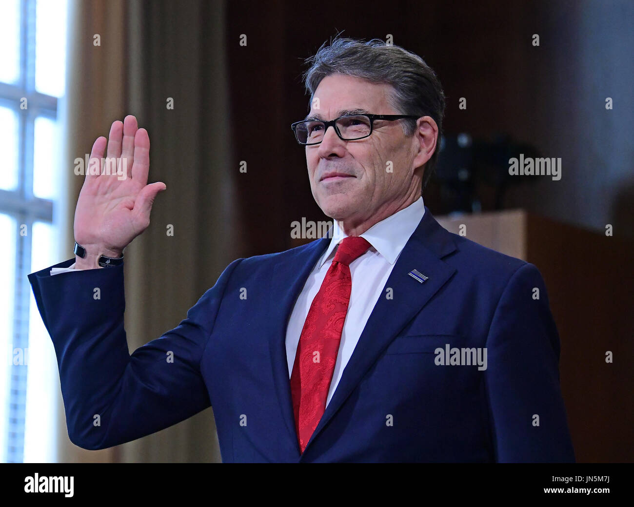 Former Governor Rick Perry (Republican of Texas) is sworn-in to appear ...