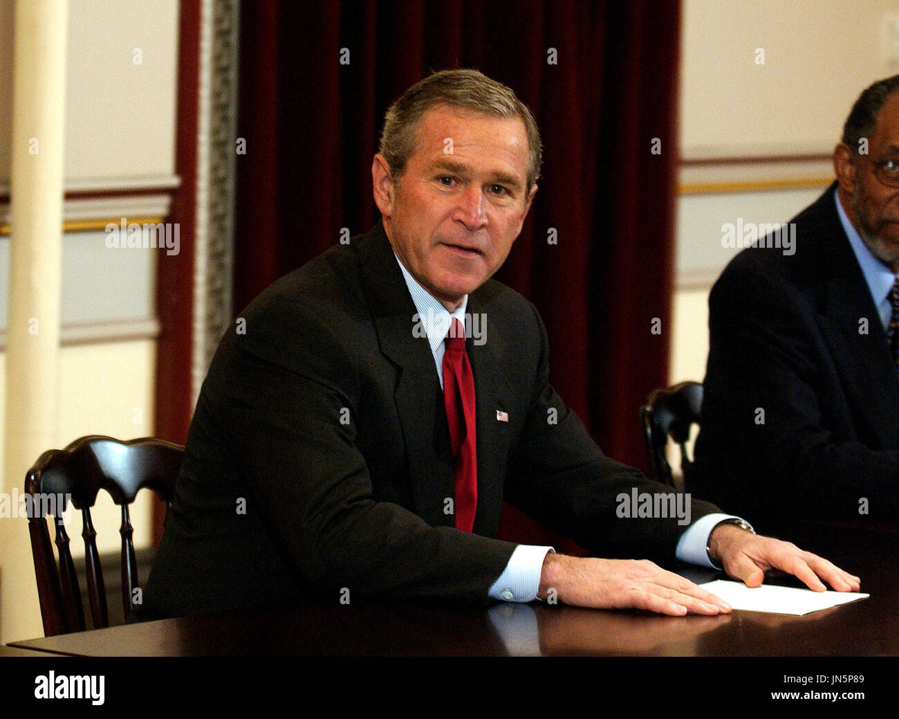 United States President George W. Bush meets with a group of African ...