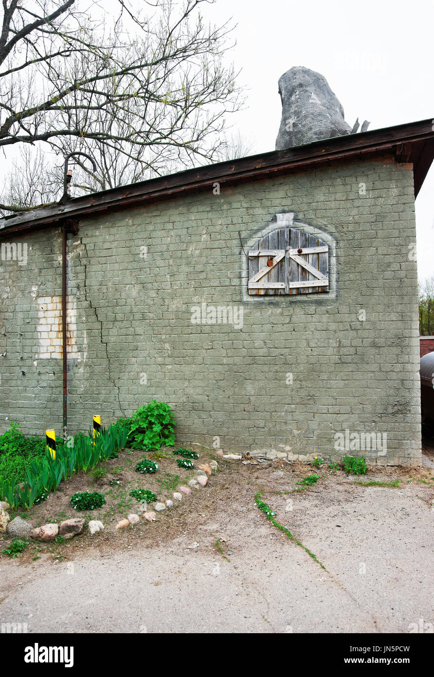 Building at Traku Voke public park in Vilnius, Lithuania, Baltic ...