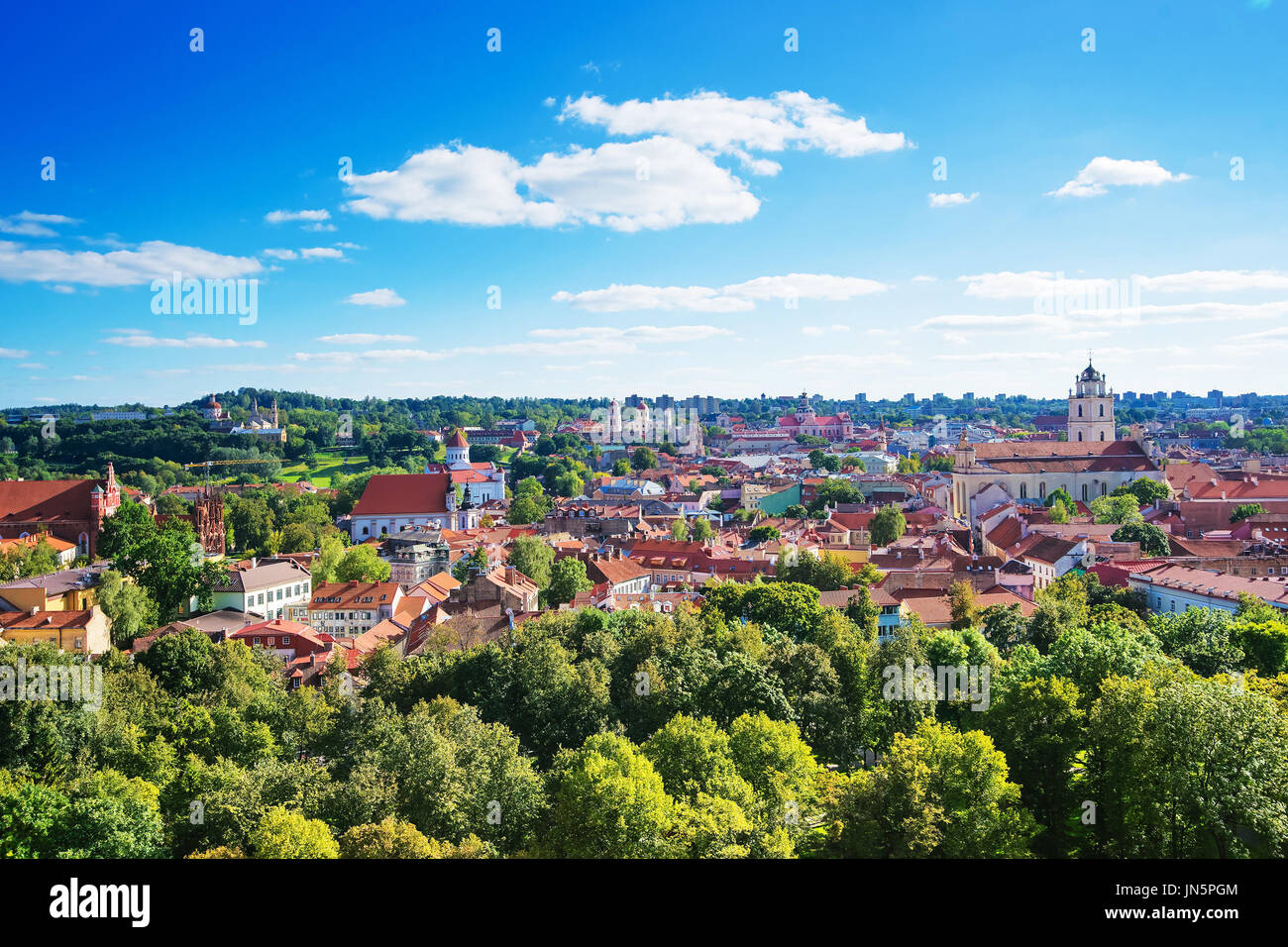 Panorama of Vilnius cityscape with old churches, Lithuania, Baltic ...