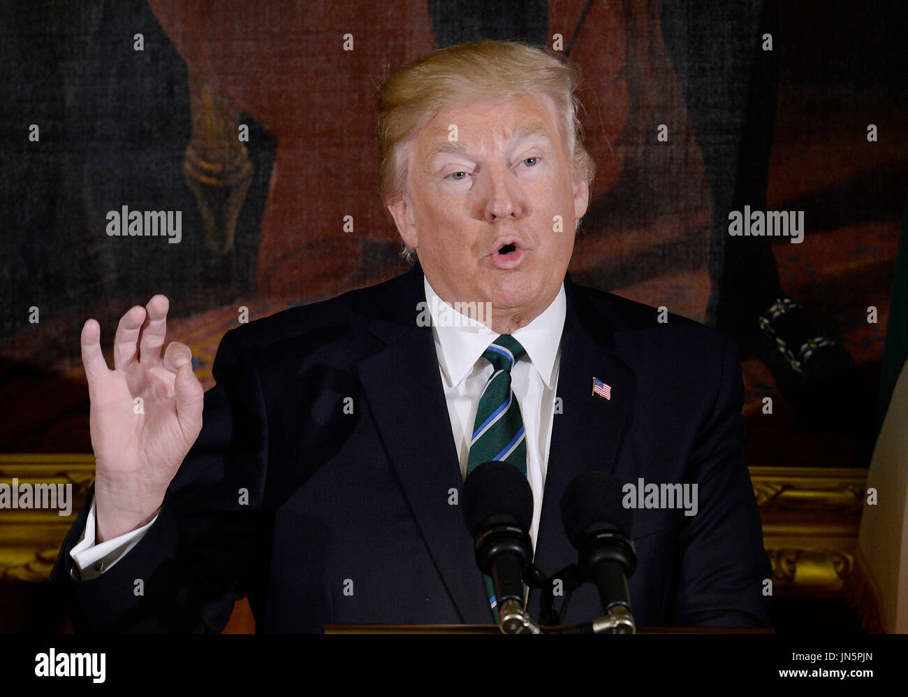 United States President Donald J. Trump attends the Friends of Ireland ...