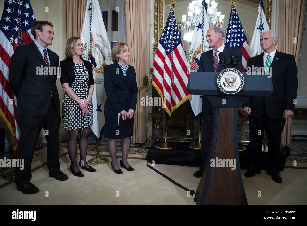 Director of National Intelligence Dan Coats (2-R), with his wife Marsha ...