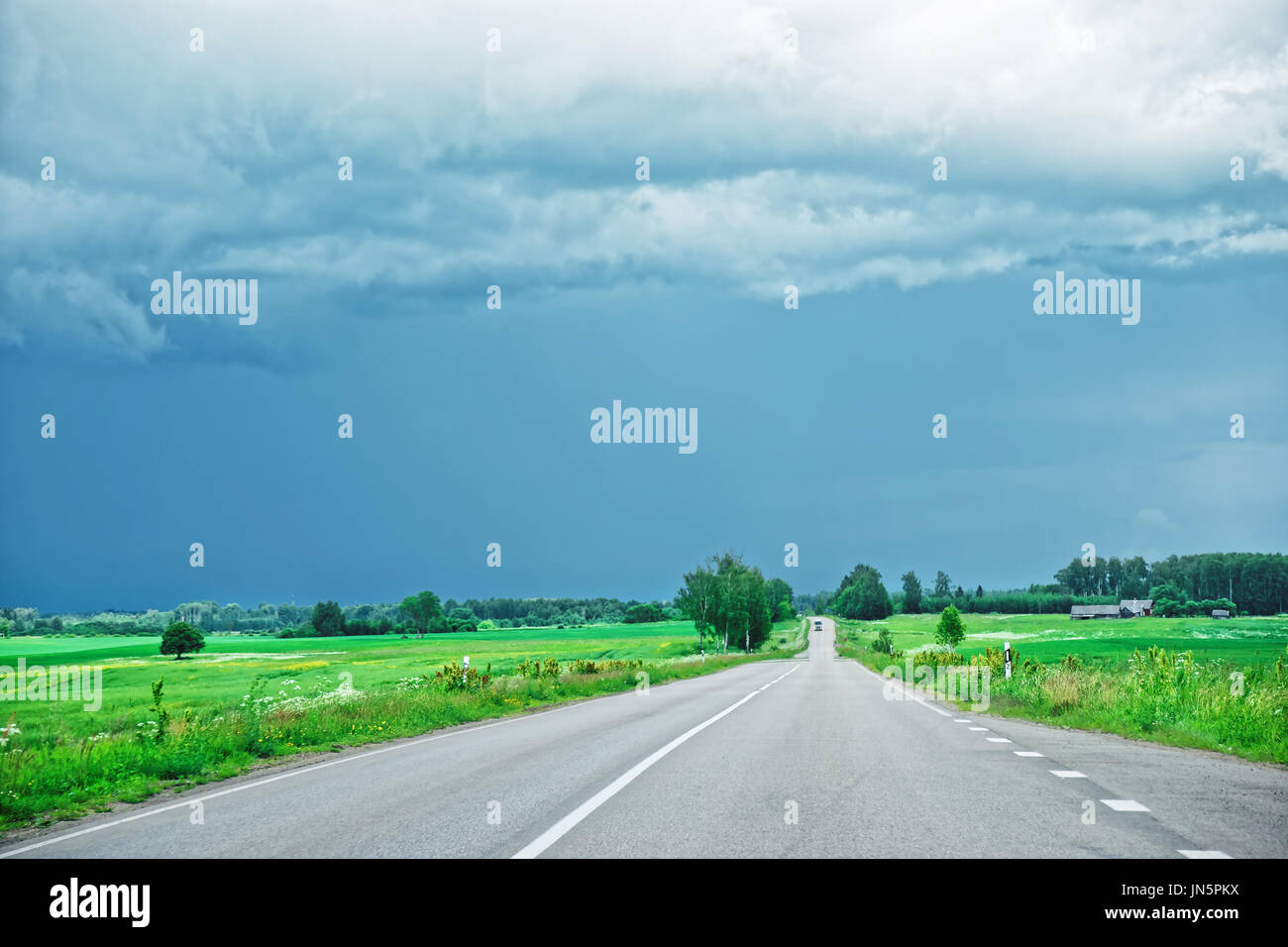 Road and Rural landscape, Lithuania, Baltic country Stock Photo - Alamy