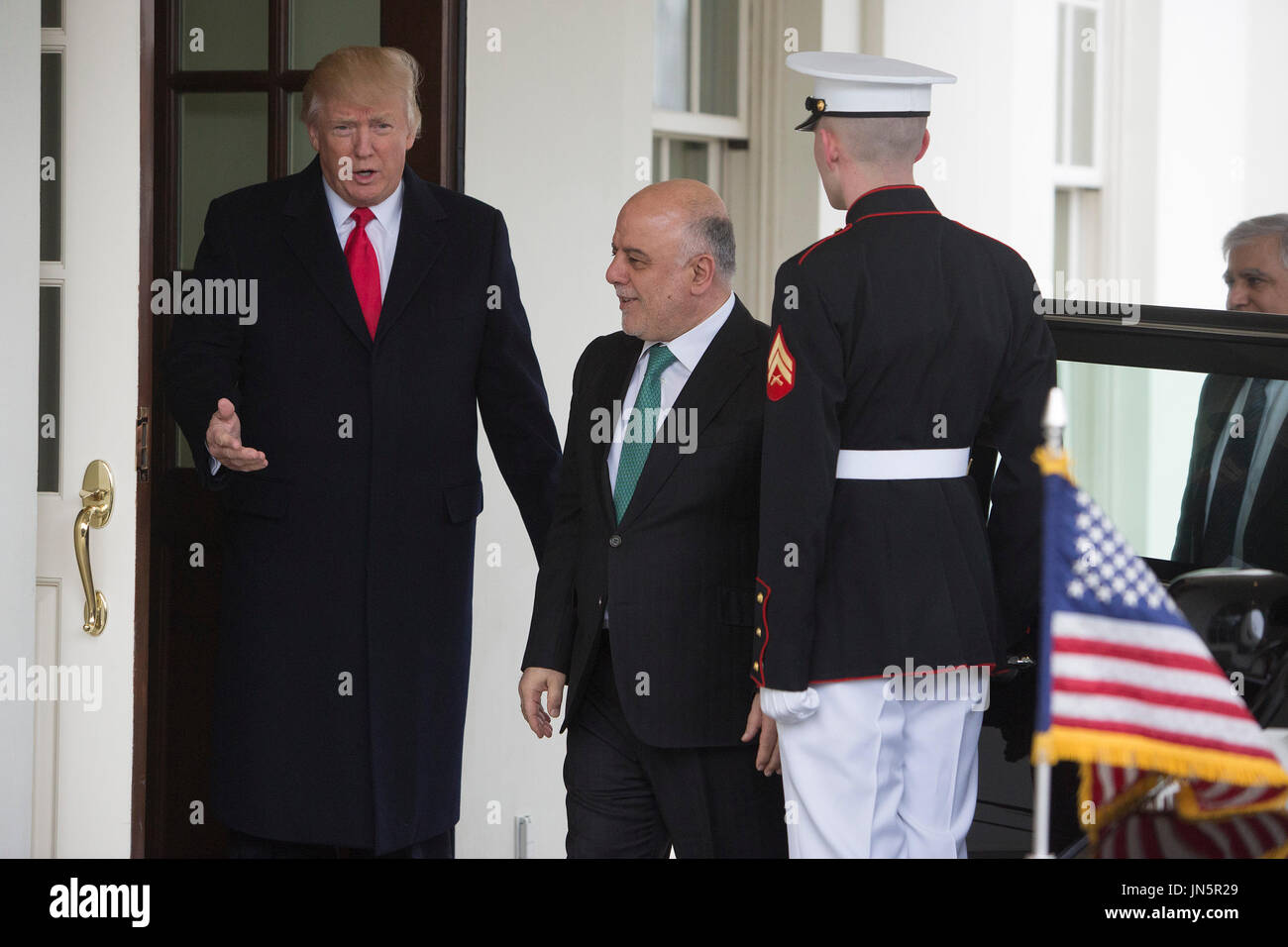 United States President Donald J. Trump greets Prime Minister Haider al ...