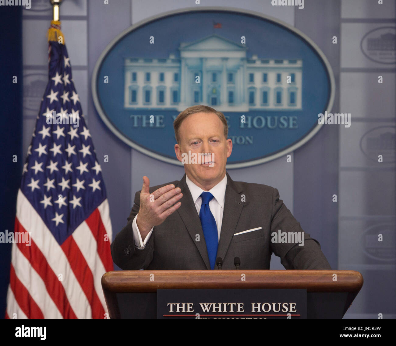 Presidential Press Secretary Sean Spicer holds a news briefing at the ...