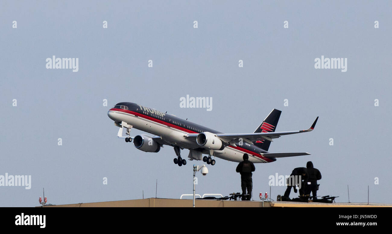 United States President-elect Donald Trump's plane, a Boeing 757-200 ...
