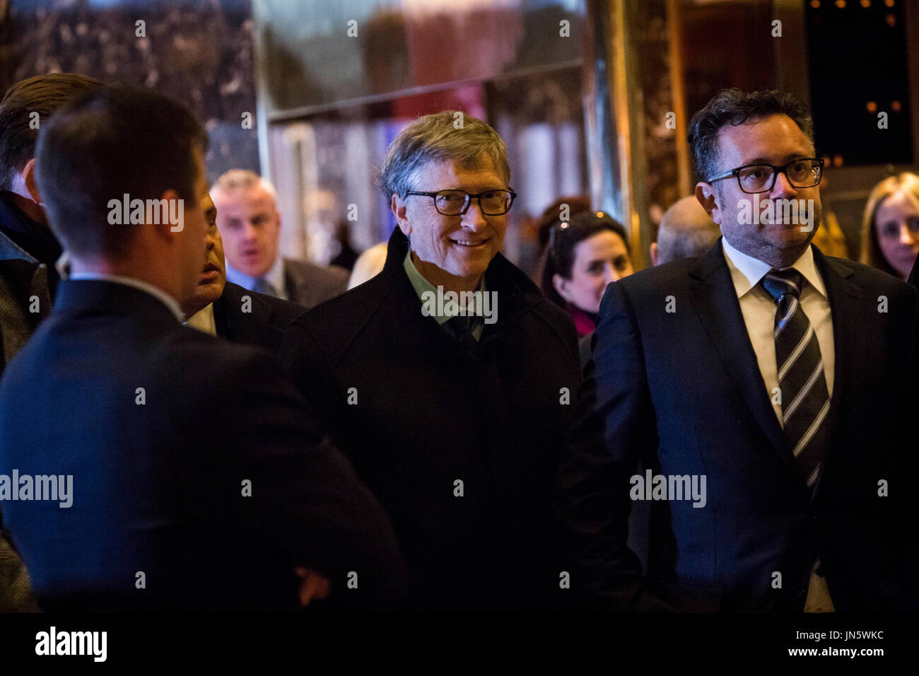 Billionaire Bill Gates arrives at Trump Tower in Manhattan, New York, U ...