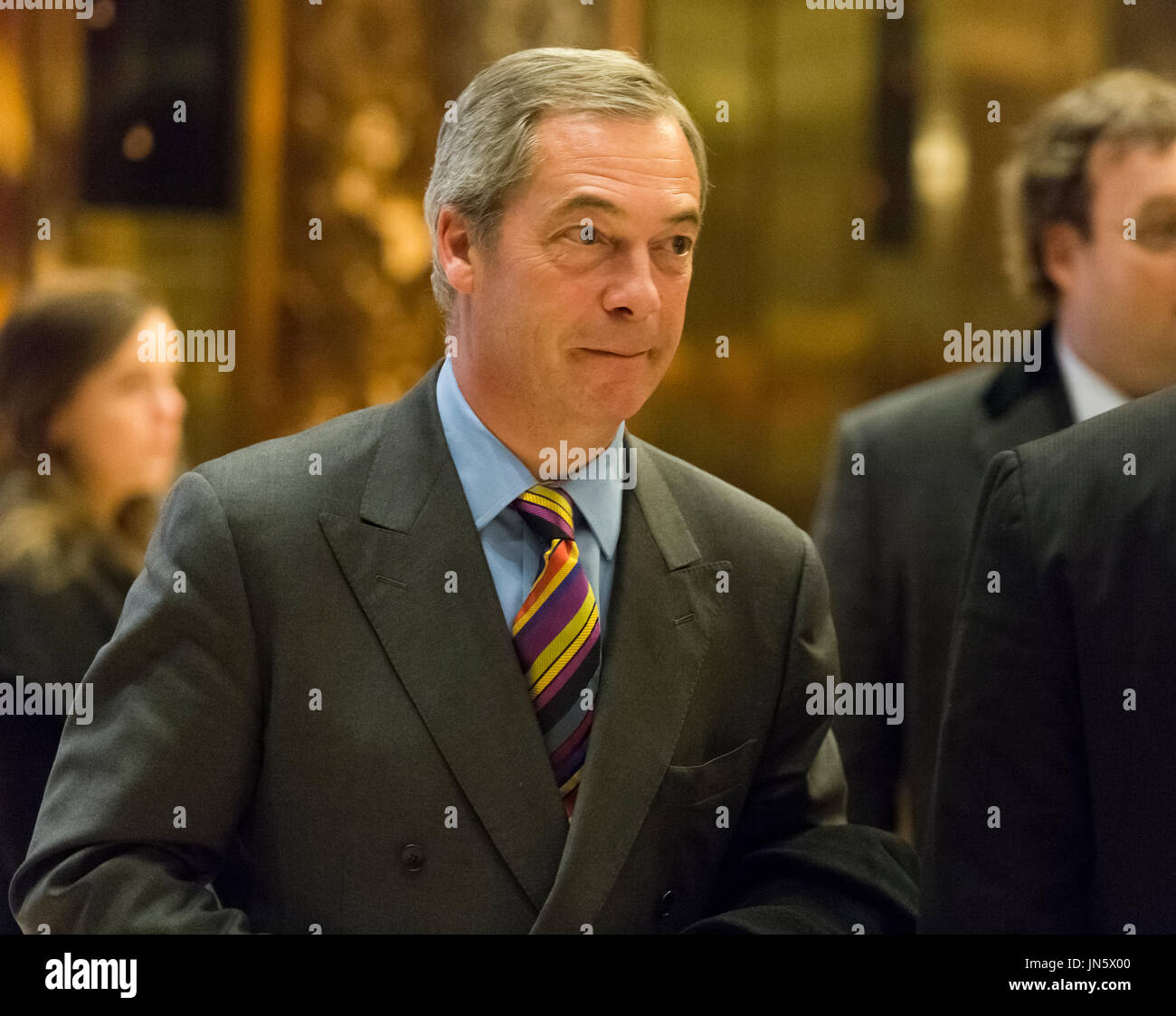 British politician and leader of the Independence Party Nigel Farage is ...