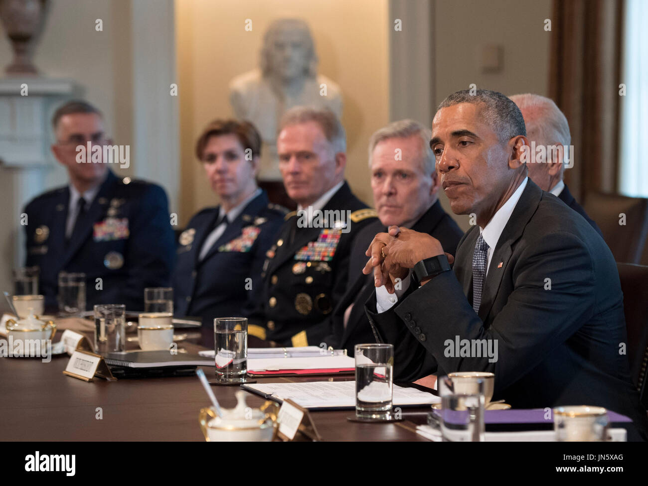 United States President Barack Obama speaks to the media as he meets ...