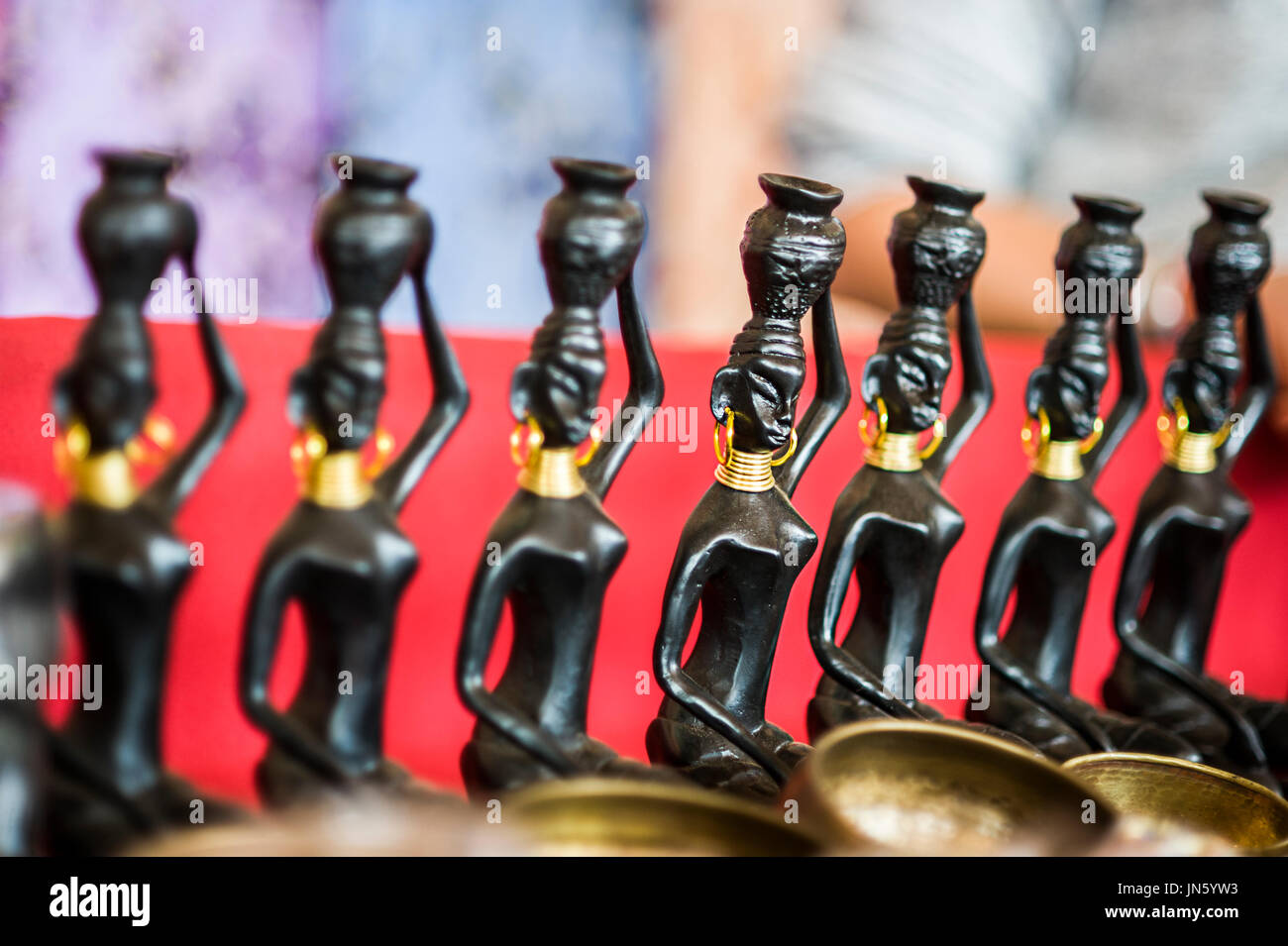 Black Wooden dolls the souvenir of karen long neck tribal village ...