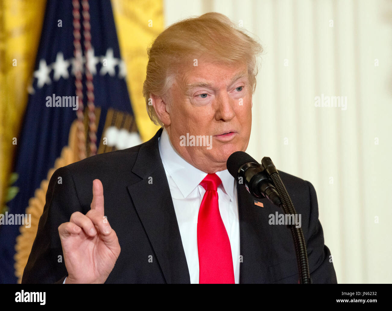 United States President Donald J. Trump conducts a press conference in ...