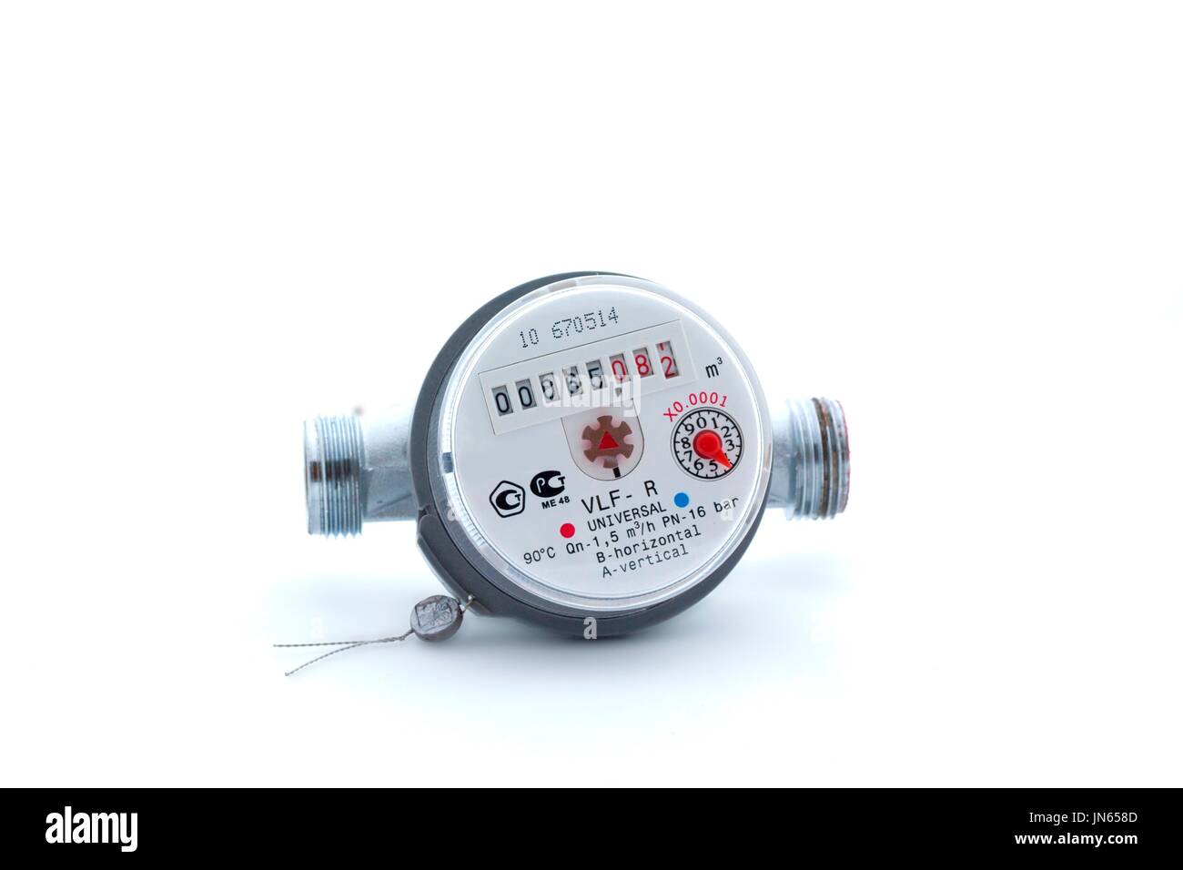 Used water meter isolated on white background Stock Photo - Alamy