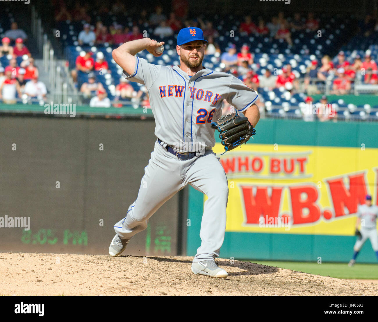 New York Mets catcher Kevin Plawecki (26) pitches in relief in the ...