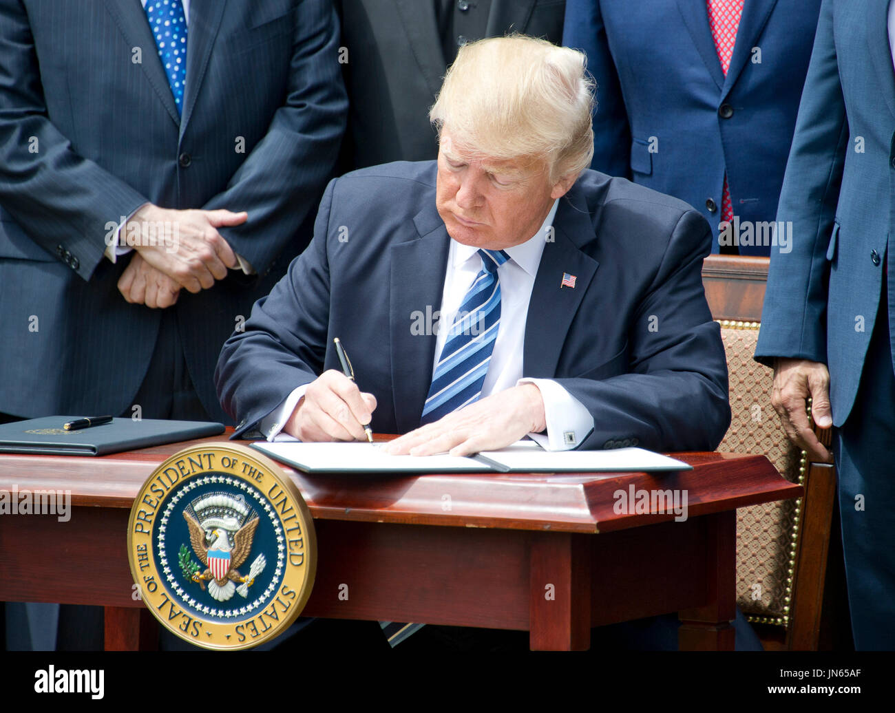 United States President Donald J. Trump signs a Proclamation ...