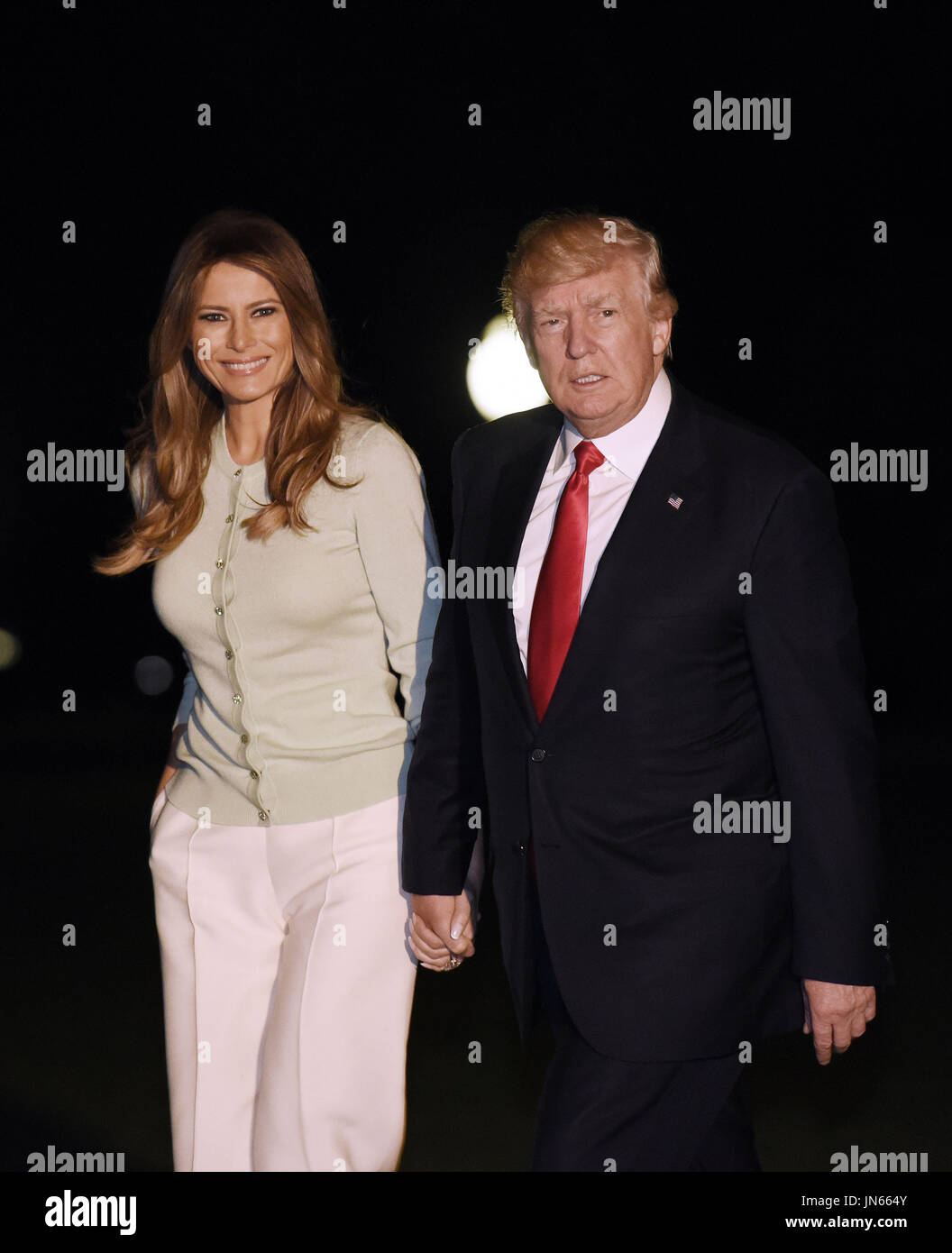 United States President Donald Trump and first lady Melania Trump ...