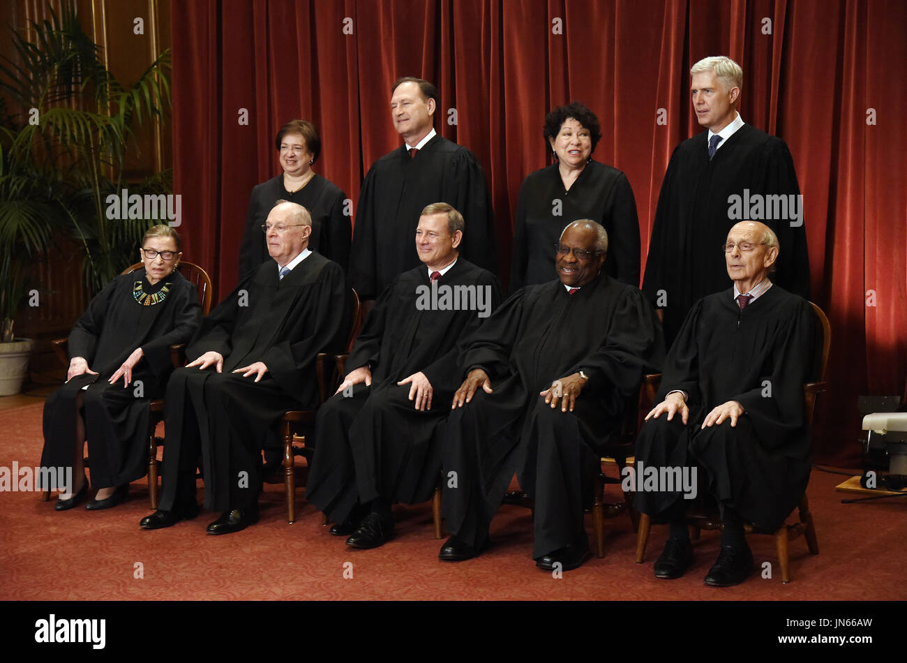 Members of the US Supreme Court pose for a group photograph at the ...