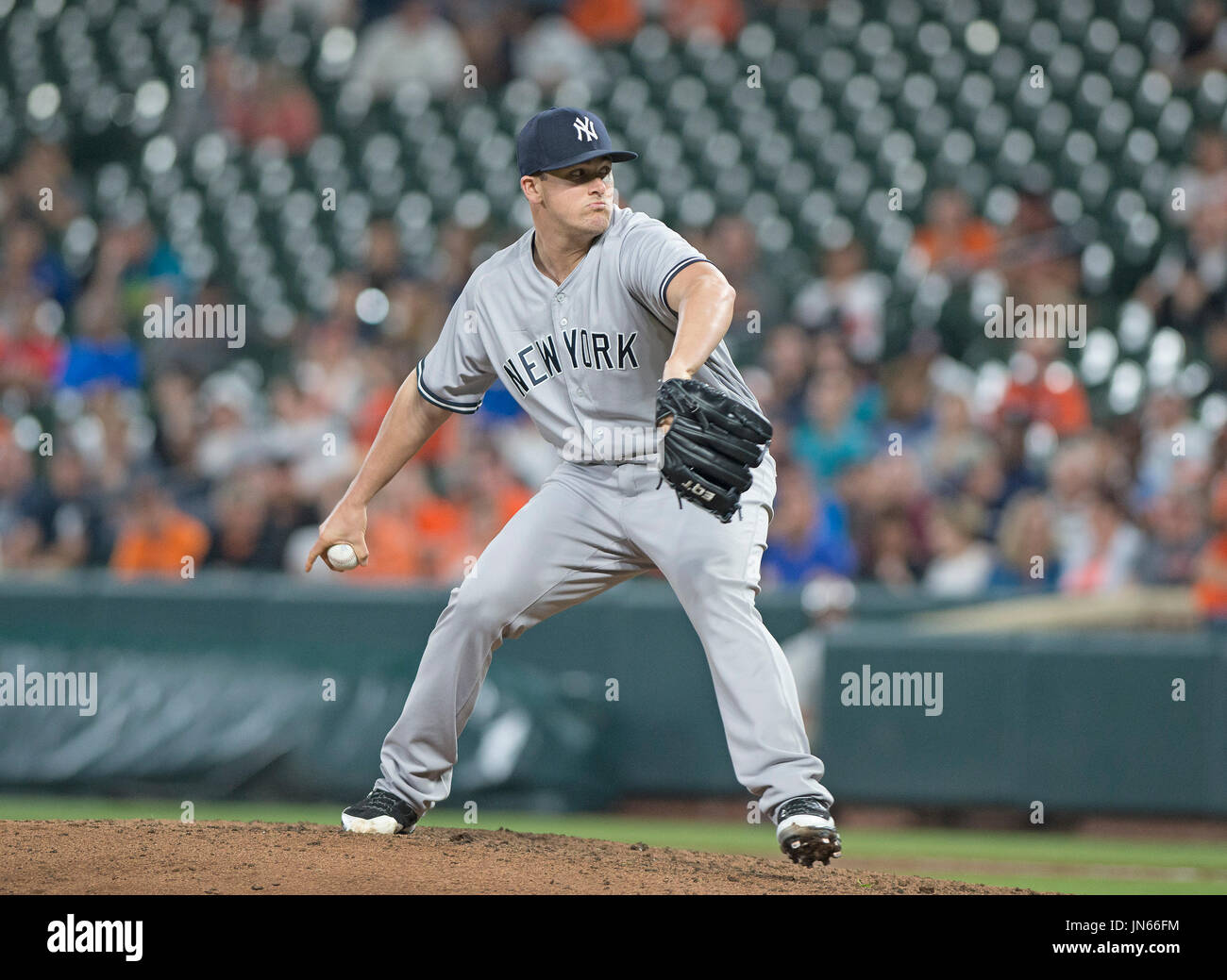 New York Yankees relief pitcher Jonathan Holder (65) works in the ...