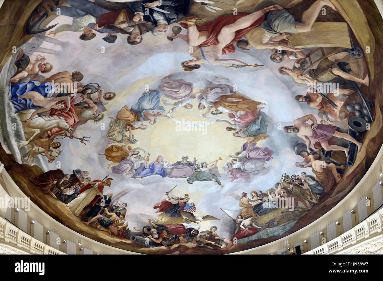 The Apotheosis of Washington, painted in 1865 by Constantino Brumidi ...