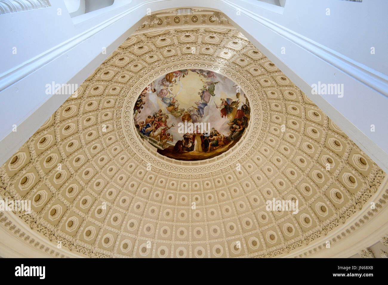 The Apotheosis of Washington, painted in 1865 by Constantino Brumidi ...