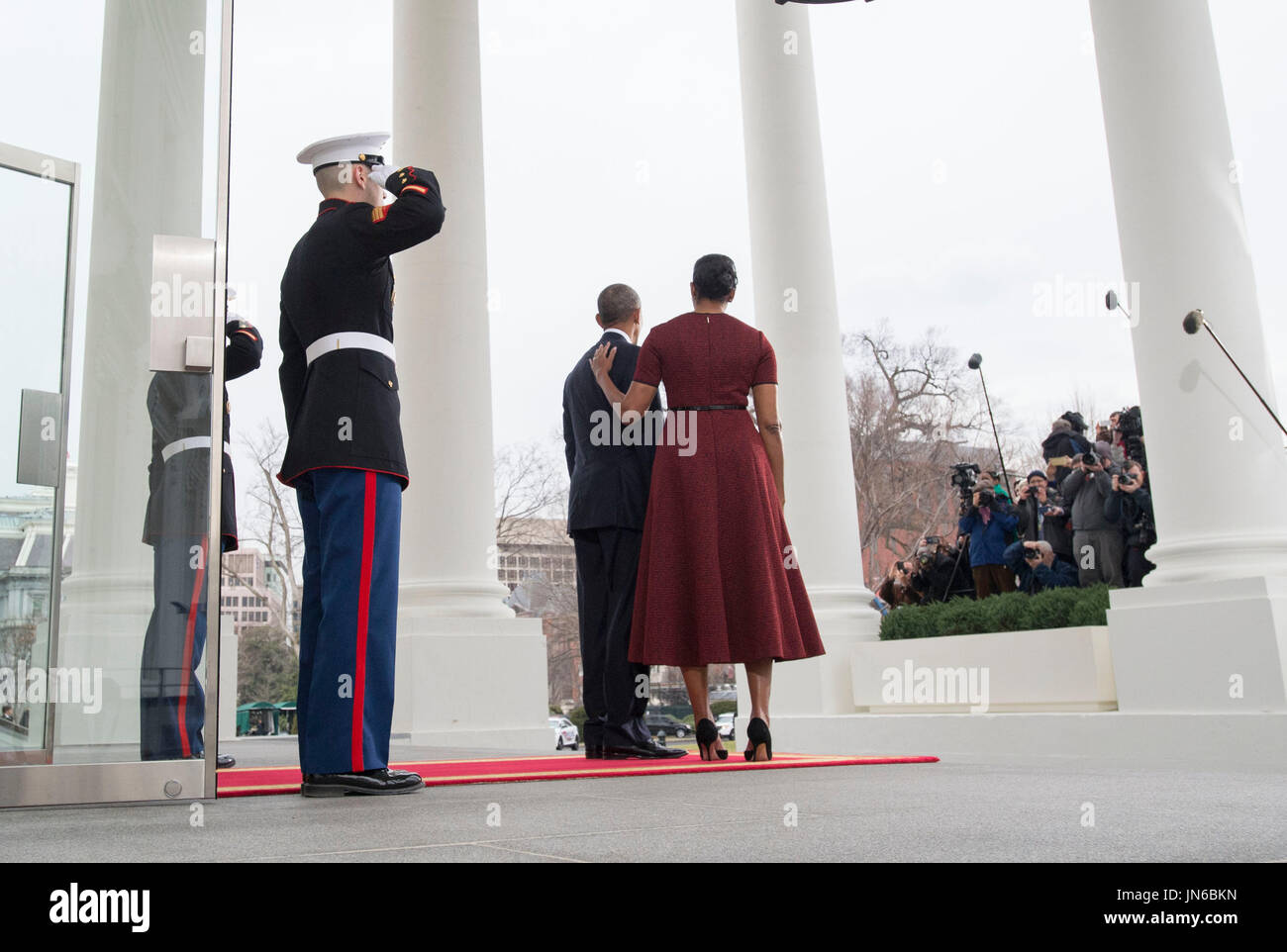 President Barack Obama and First Lady Michelle Obama watch as President ...
