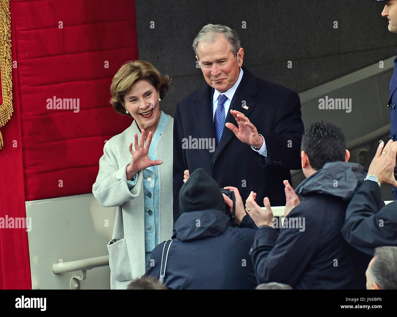 Former United States President George W. Bush and his wife, Laura ...