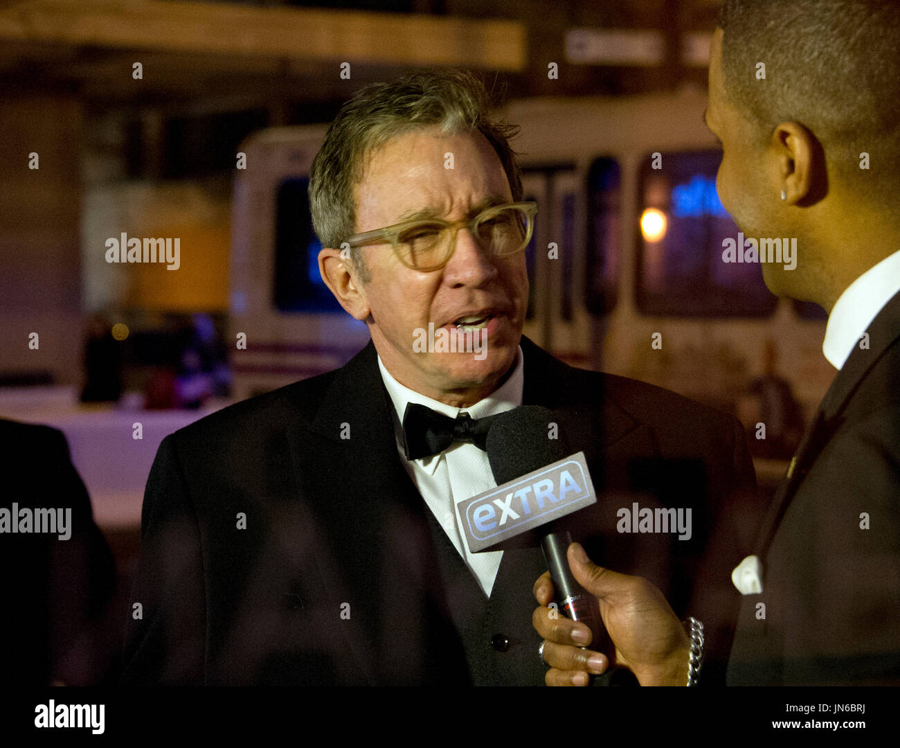 Tim Allen is interviewed as he arrives for the Creative Coalition ...