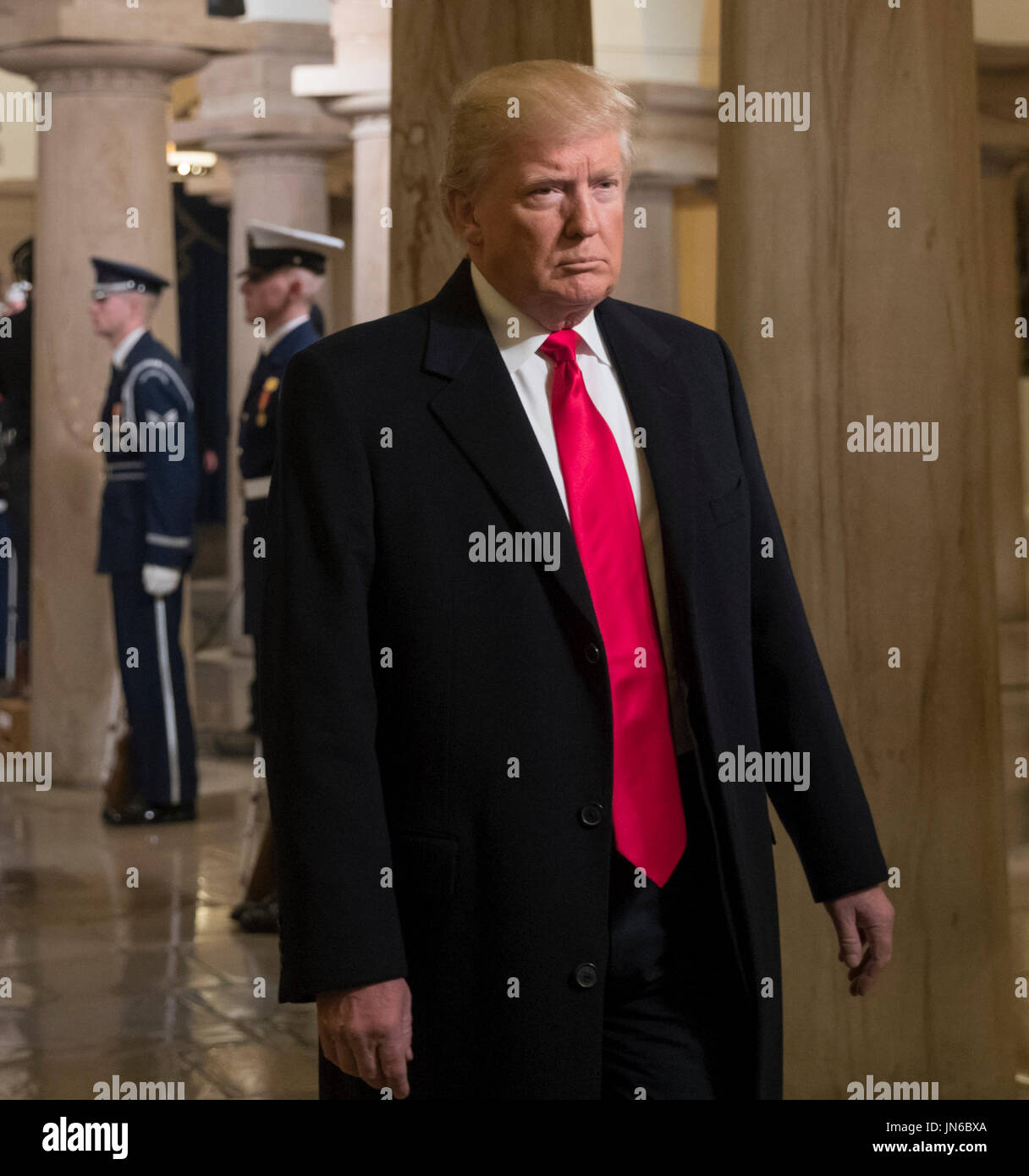 United States President-elect Donald Trump arrives for his inauguration ...