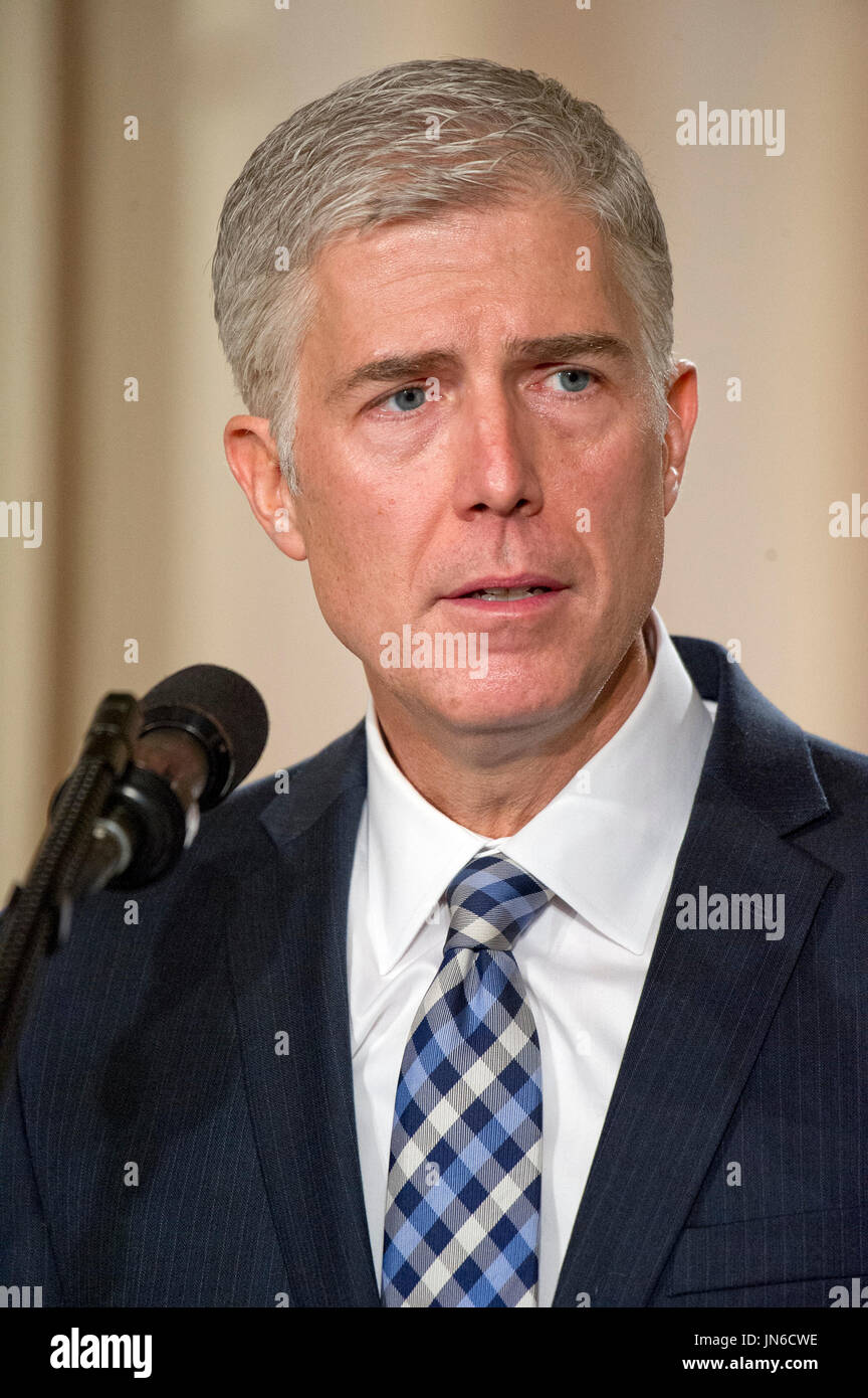 United States President Donald J. Trump announces Judge Neil Gorsuch as ...